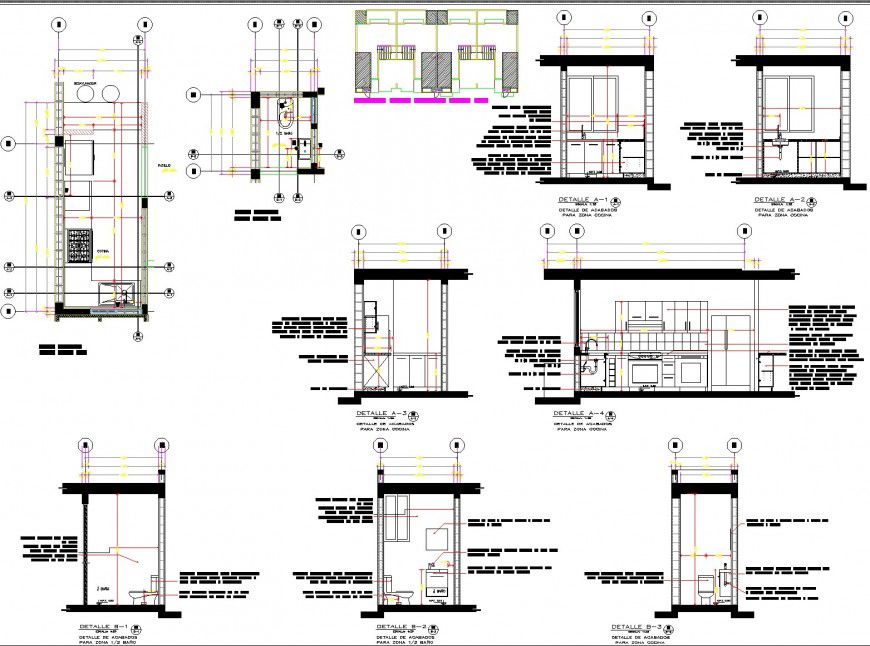 Kitchen plan and section layout file