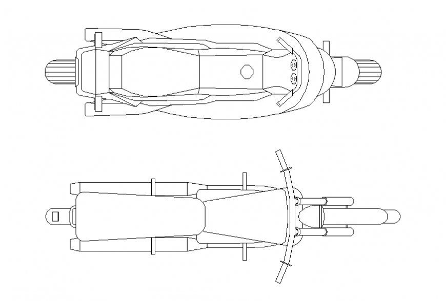 Motorcycle 2 d planning detail dwg file