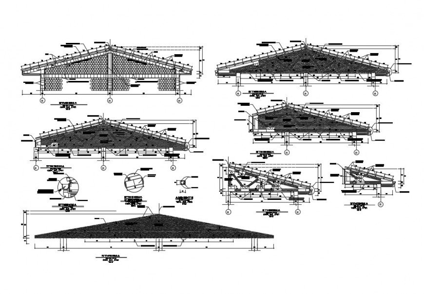 Roof section, structure and construction details of health post ...