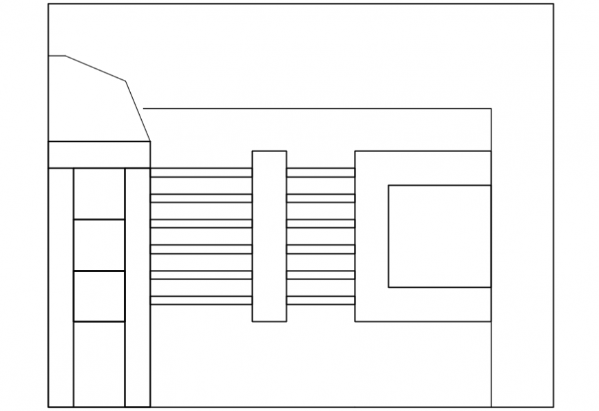 Single square table elevation block cad drawing details dwg file