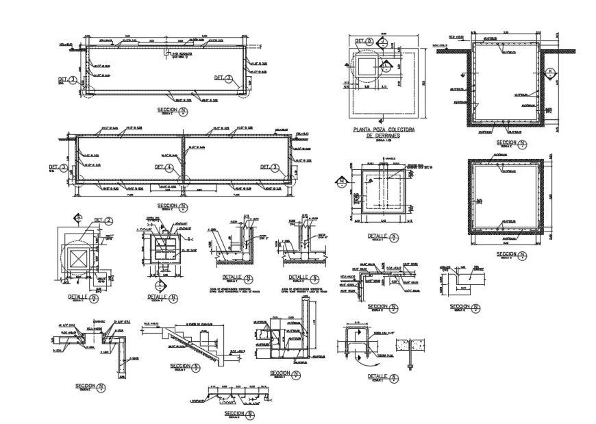 Staircase Construction And Several Constructive Structure Details Of Building Dwg File