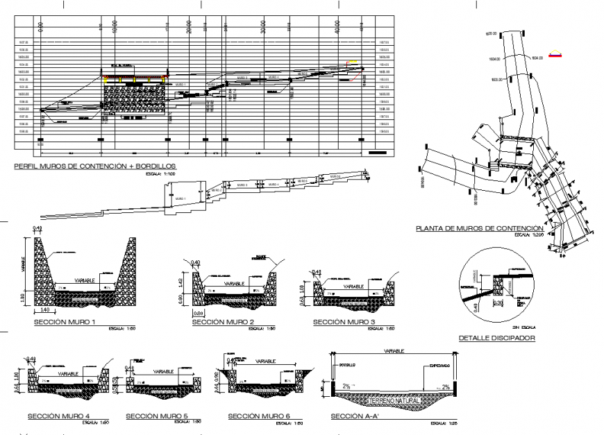 The Bridge plan and section autocad file