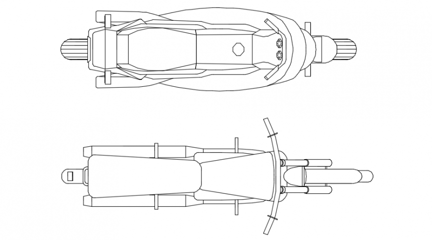 Top view model of a motor bike
