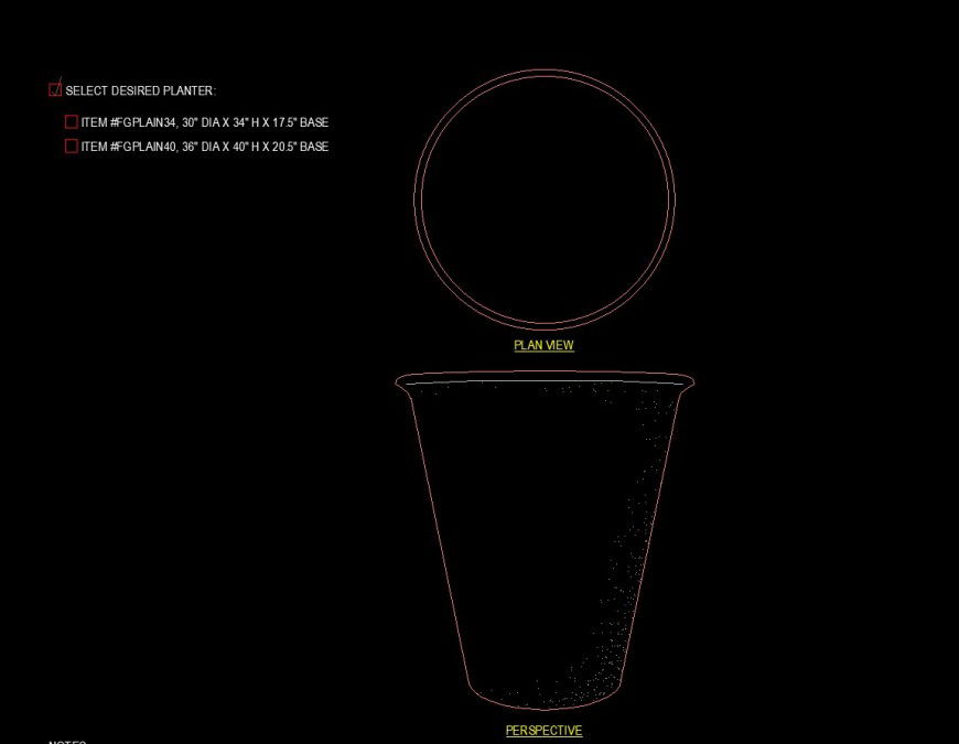 V shape simple planter drawing in dwg file.