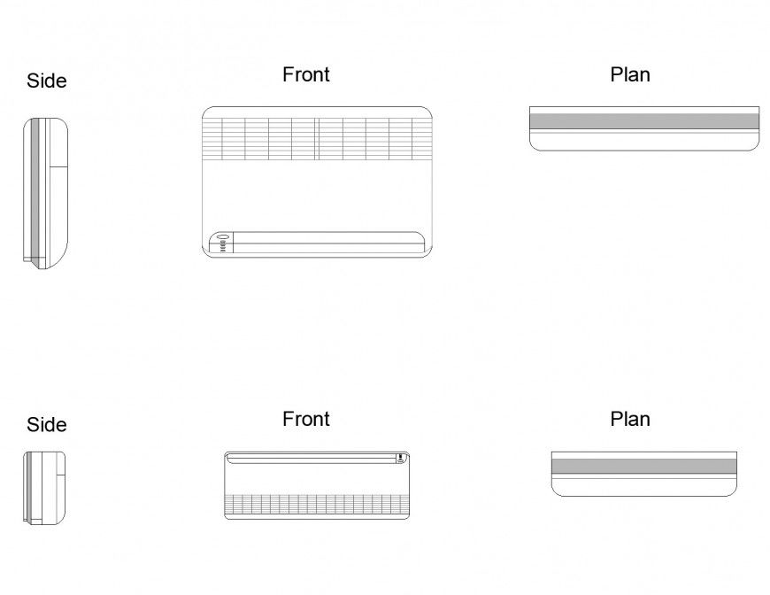 AutoCAD Showing Wall Mounted Air Conditioning Unit Layout