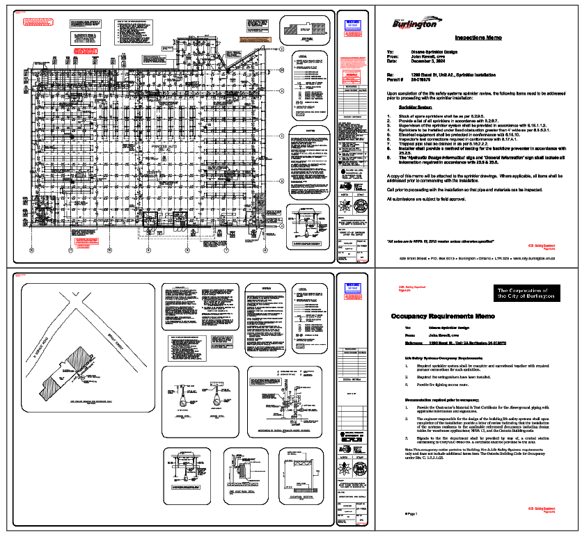 Fire Sprinkler System Layout Plan With Installation Details