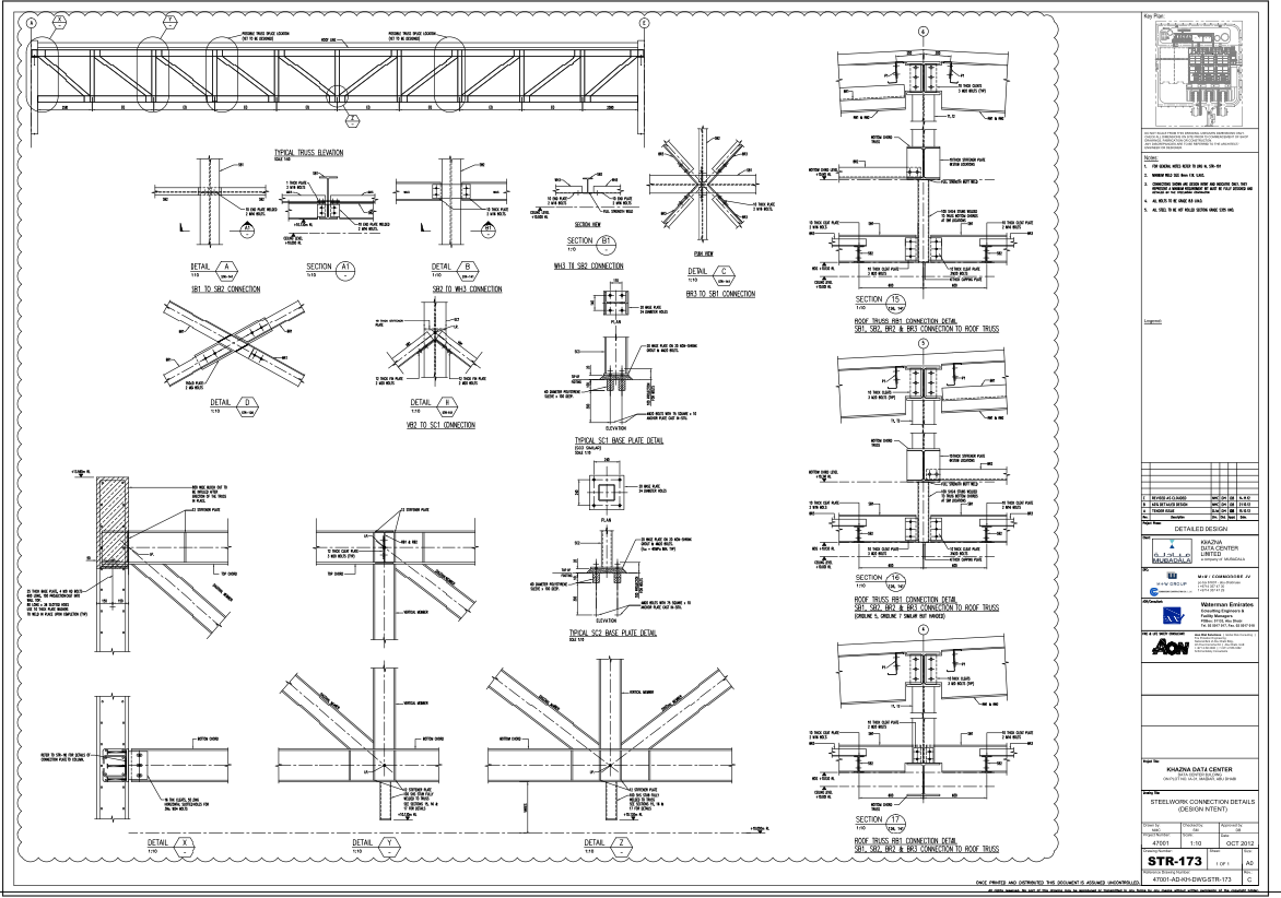 Steel Truss Connection Detail Drawing For Structural Works