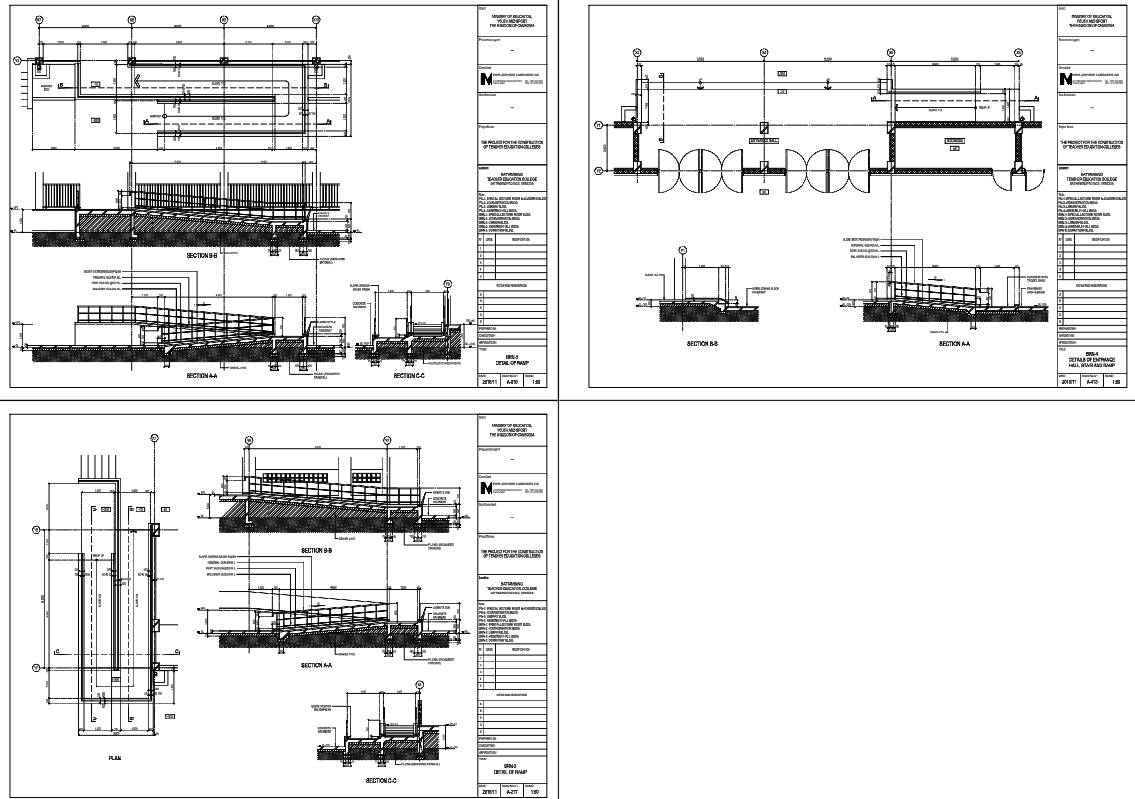 Barrier Free Ramp and Stair Detail Drawing CAD File