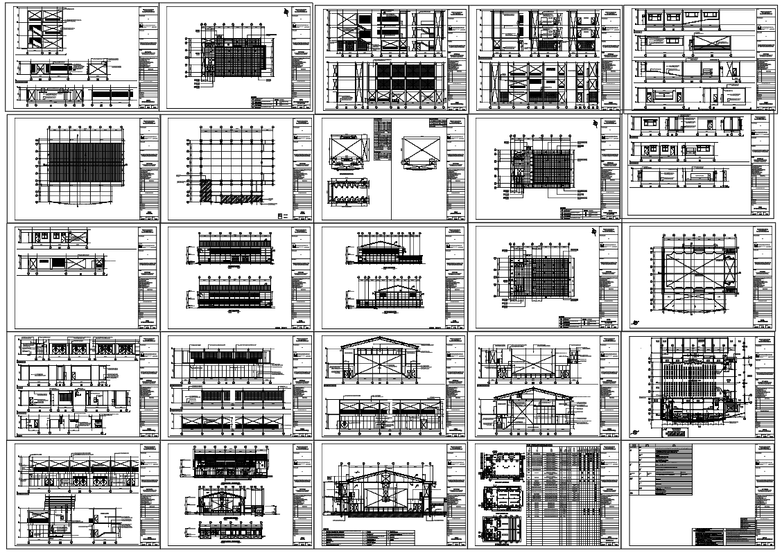 College Auditorium AutoCAD Drawing Plans, Sections Details