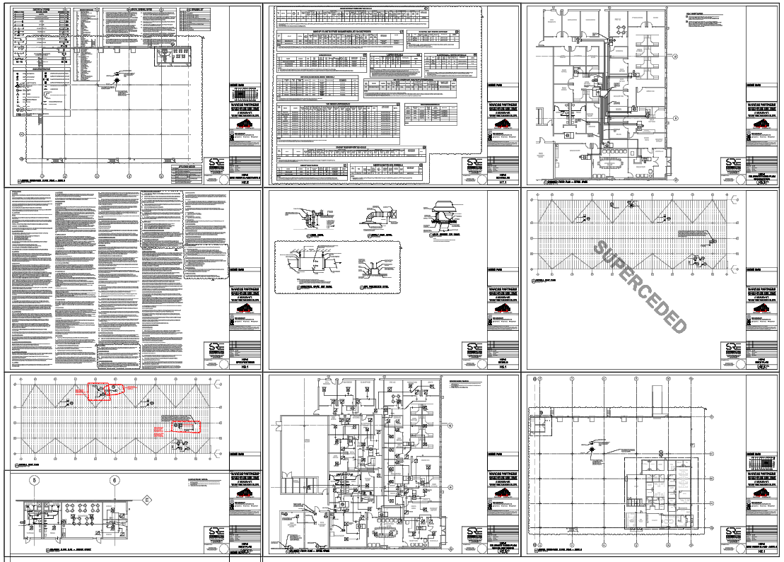 Complete AutoCAD Floor Plan with HVAC Layout building plan
