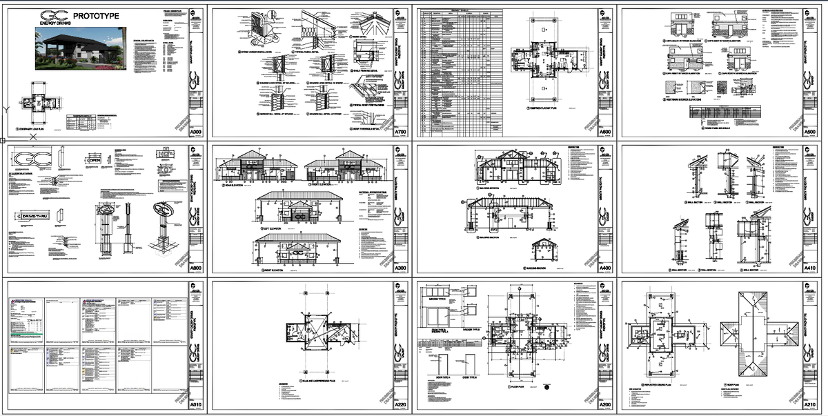 Energy Drink Store Design - Detailed AutoCAD Plans