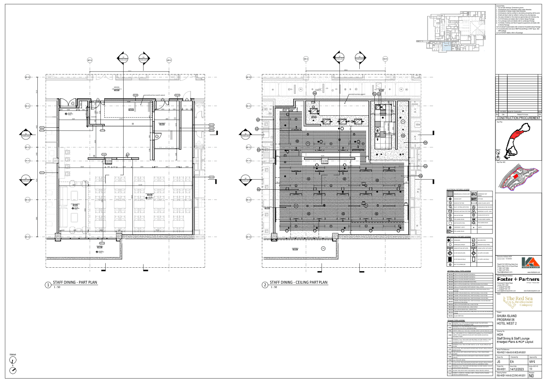 Staff Dining CAD Drawings with Ceilings RCP and Wall Details