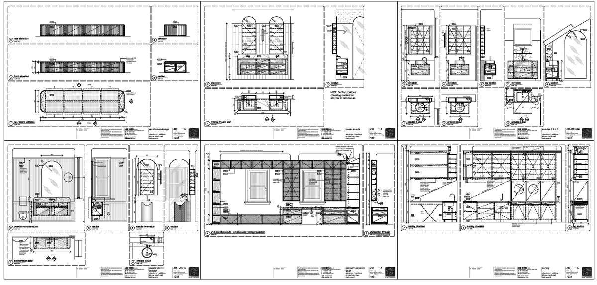 Bathroom Vanity Cabinet Elevation Plan Section Detail