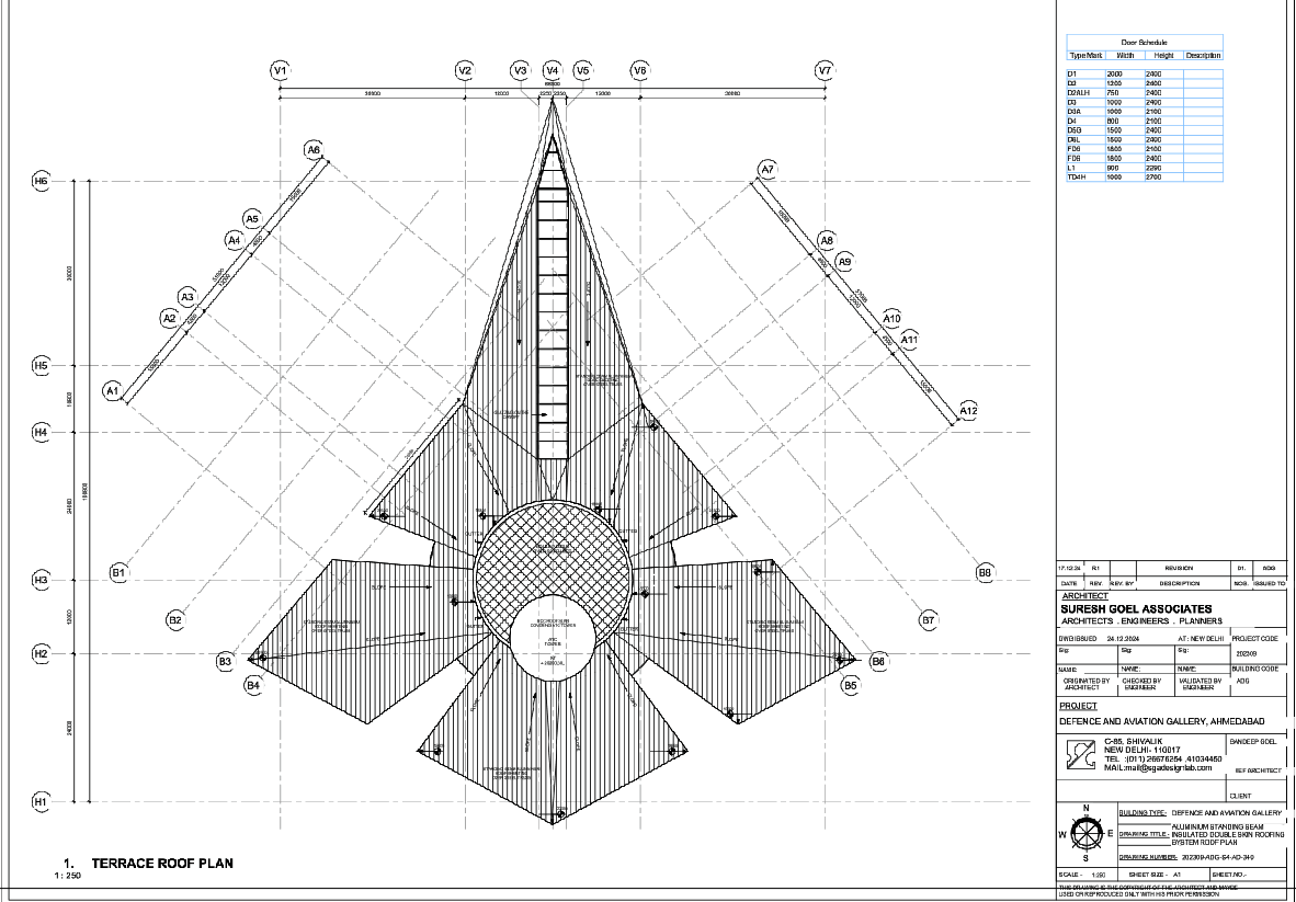 Terrace Roof Plan 88500x51000 Aluminium Roof DWG fiels
